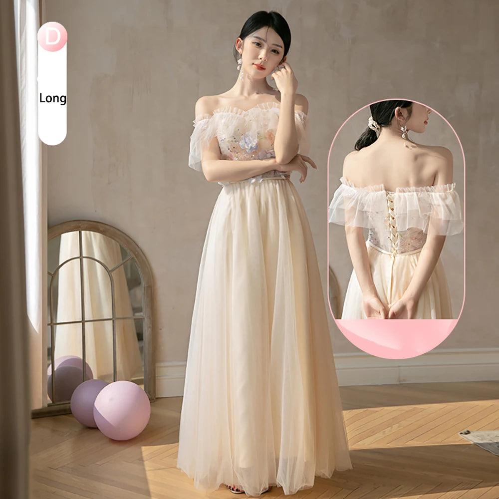 Graceful Sheer Long Sleeve Floral Embellished Gown on Luulla