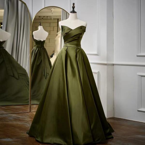 Light Luxury Prom Dress, Vintage Dress, Temperament Strapless Ball Gown ...