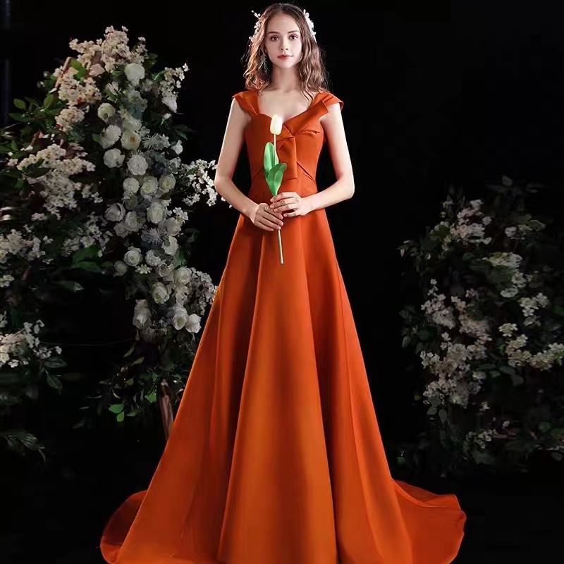 Orange Prom Dress, Runaway Princess Party Dress,handmade on Luulla