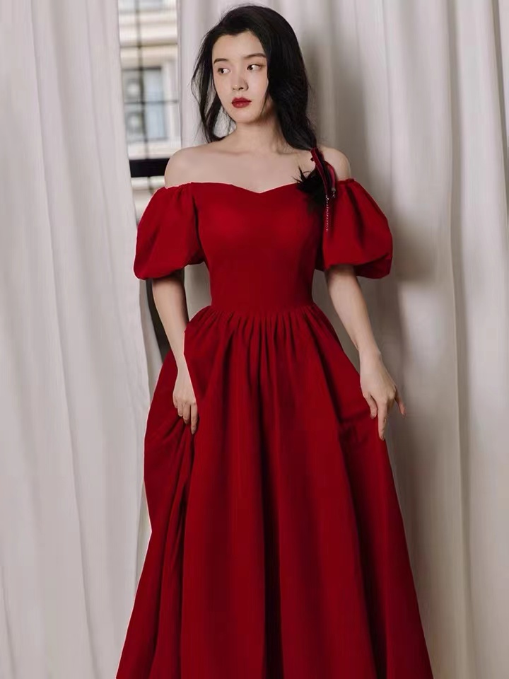Off Shoulder Party Dress,red Prom Dress ,charming Evening Dress ...