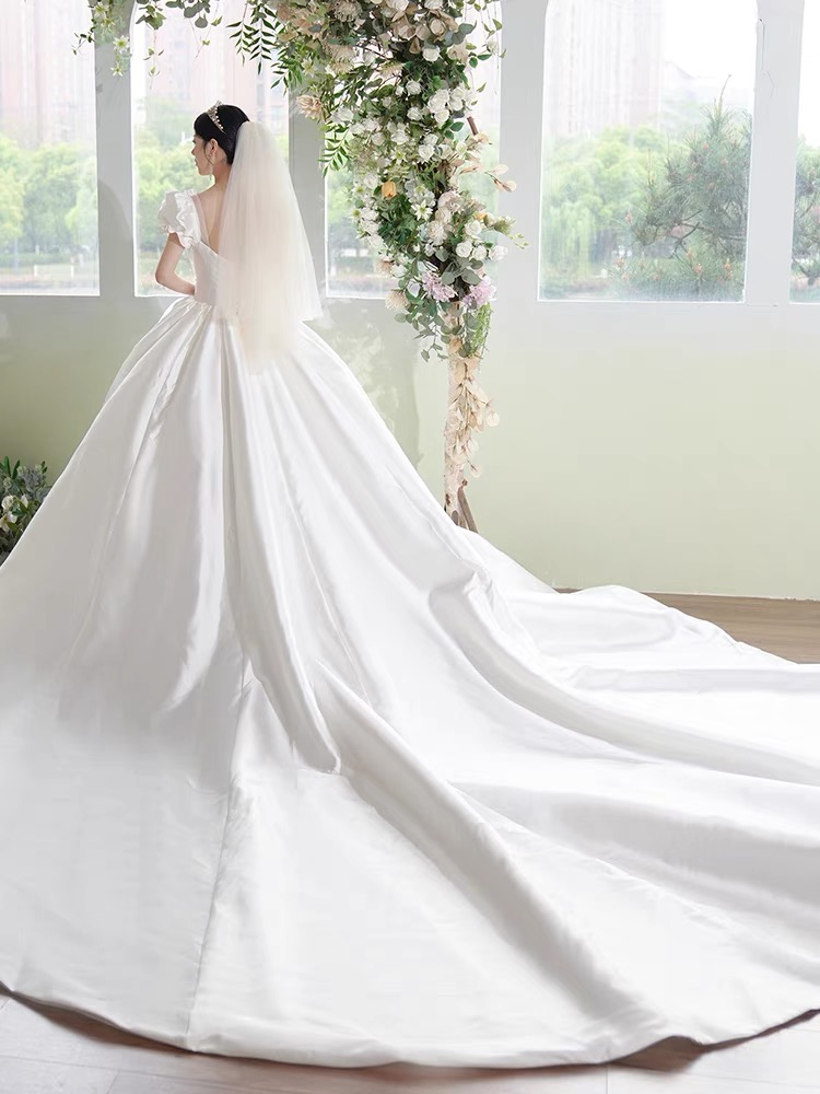 Off Shoulder Bridal Dress, Luxury Wedding Dress Bridal Dress, Satin ...