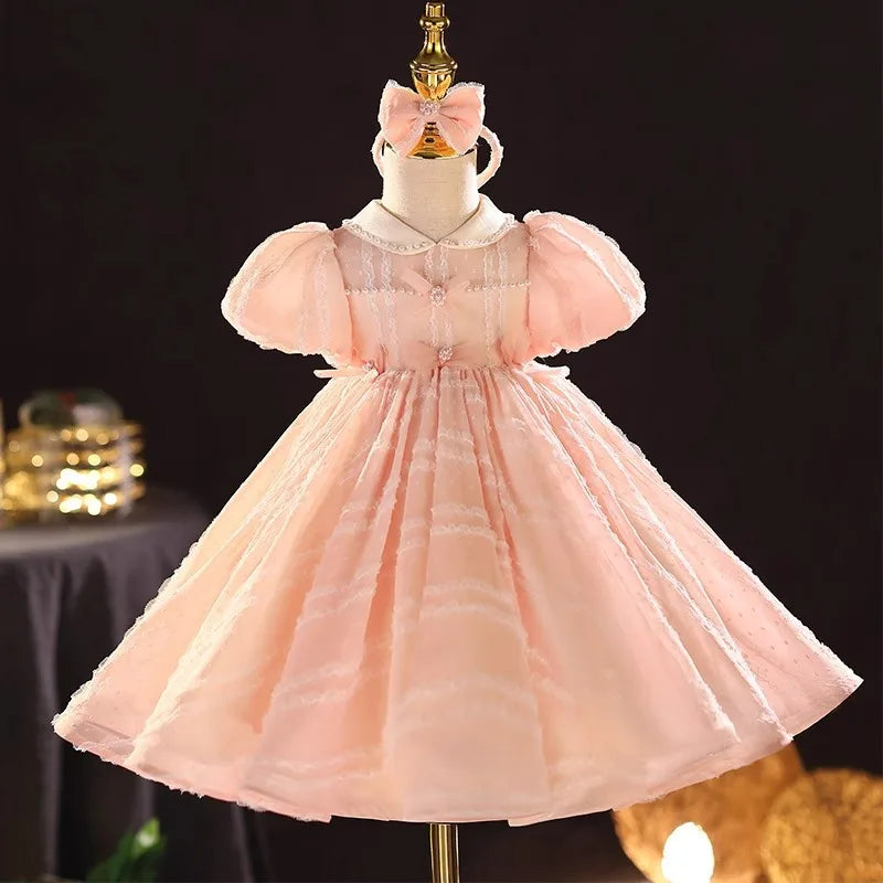 Elegant Pink Lace Princess Dress For Girls on Luulla